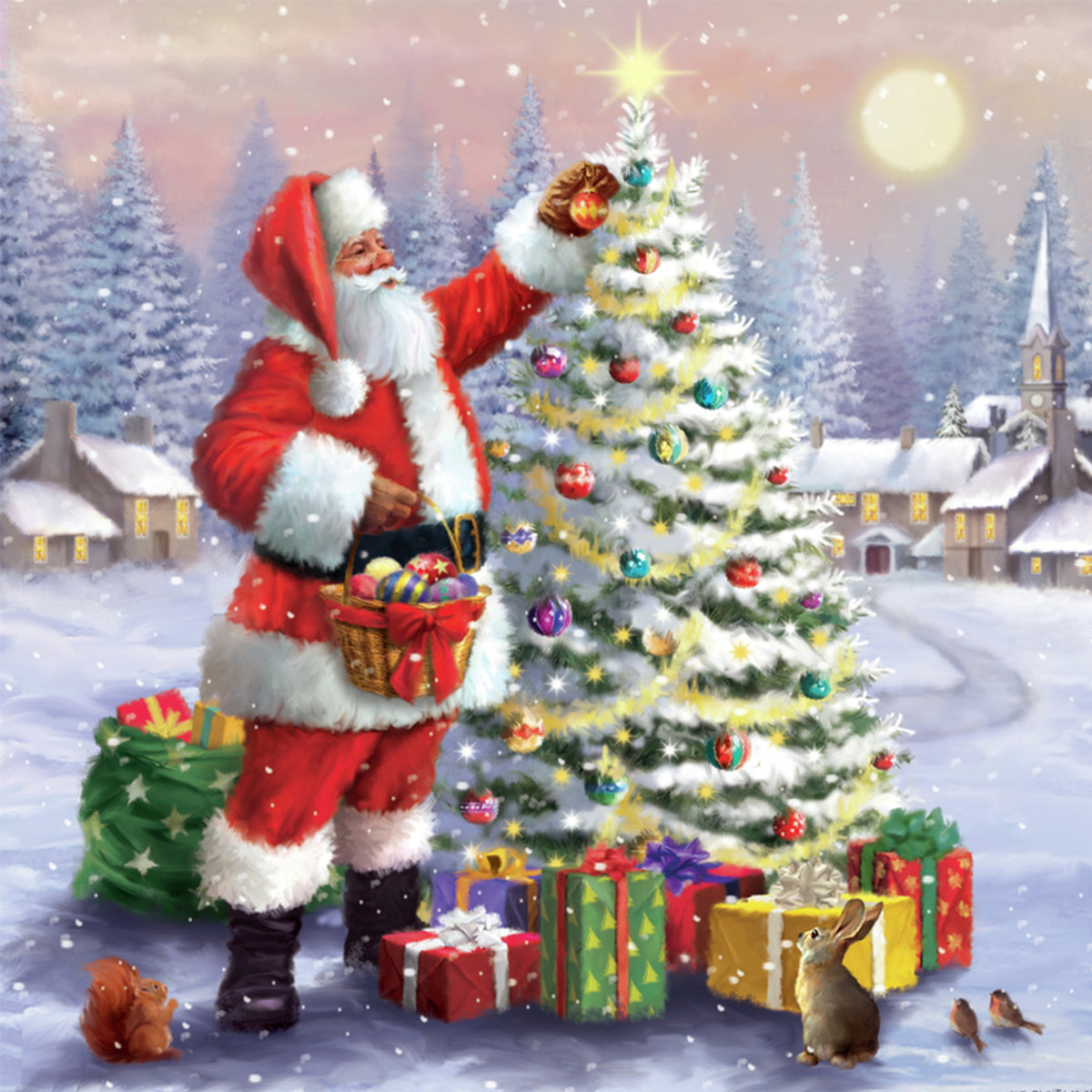 Christmas Tree Presents Santa Claus 5D Diamond Painting ...