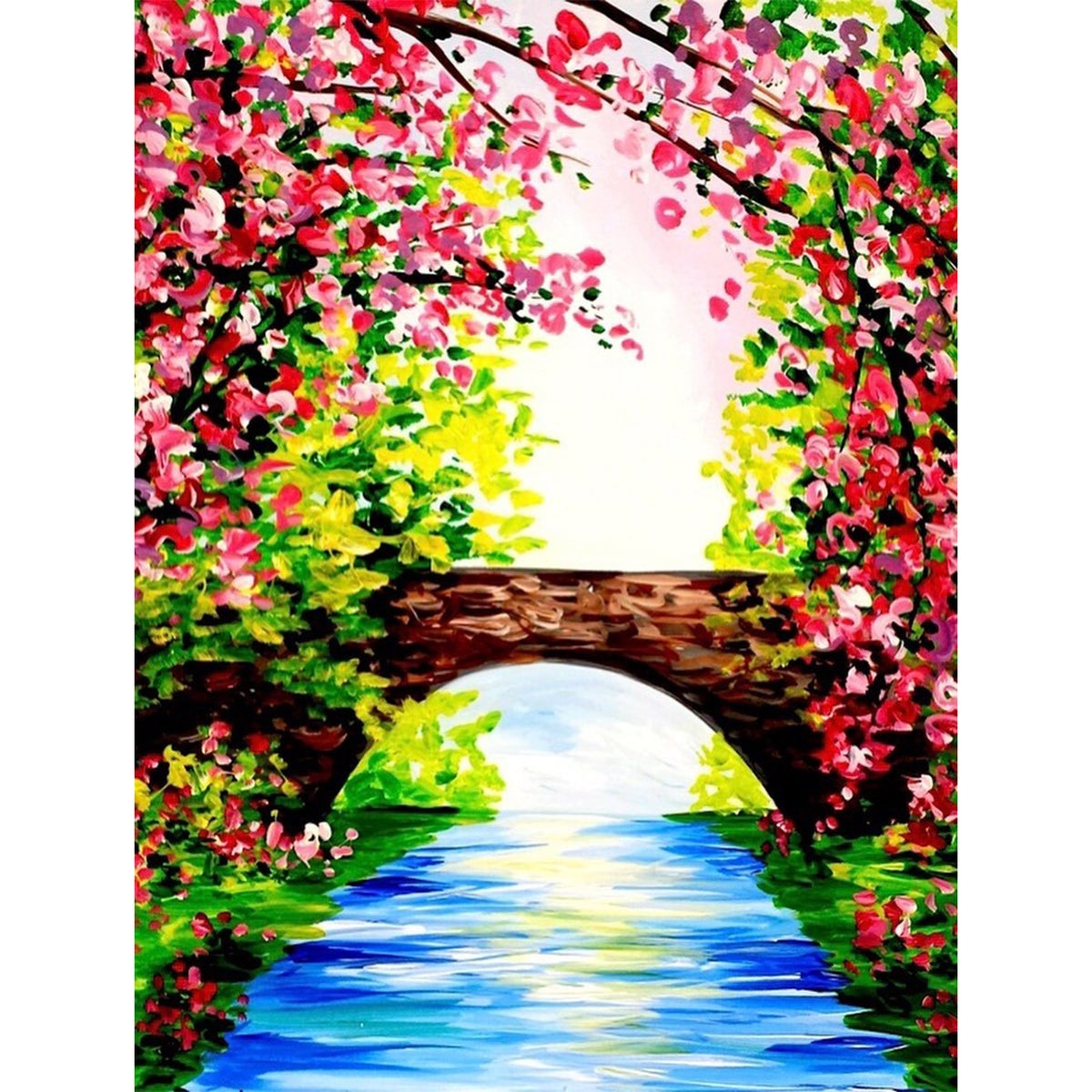 Brook Flower and Bridge 5D Diamond Painting - 5diamondpainting.com ...