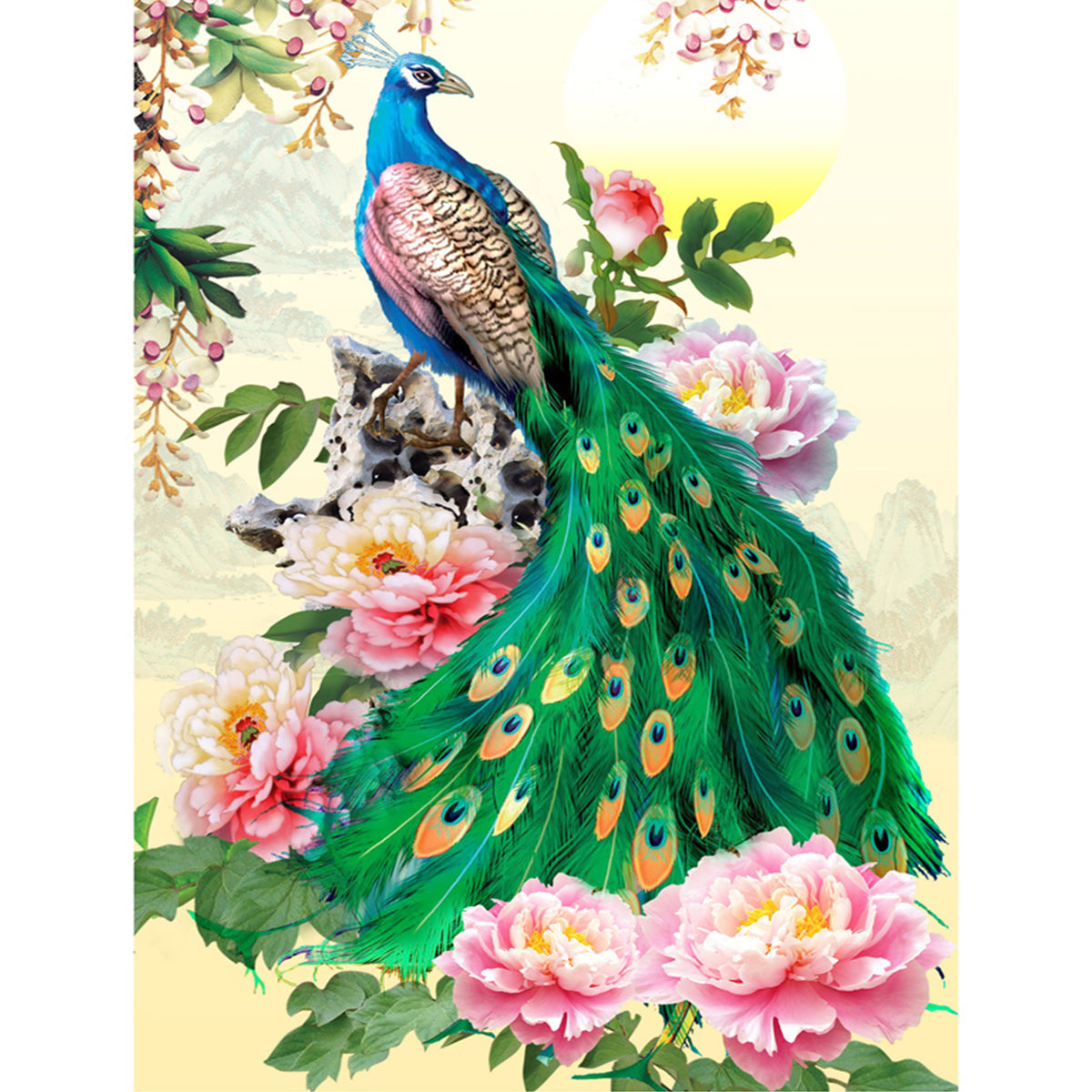 Peacock Flower Painting 5D Diamond Painting - 5diamondpainting.com ...
