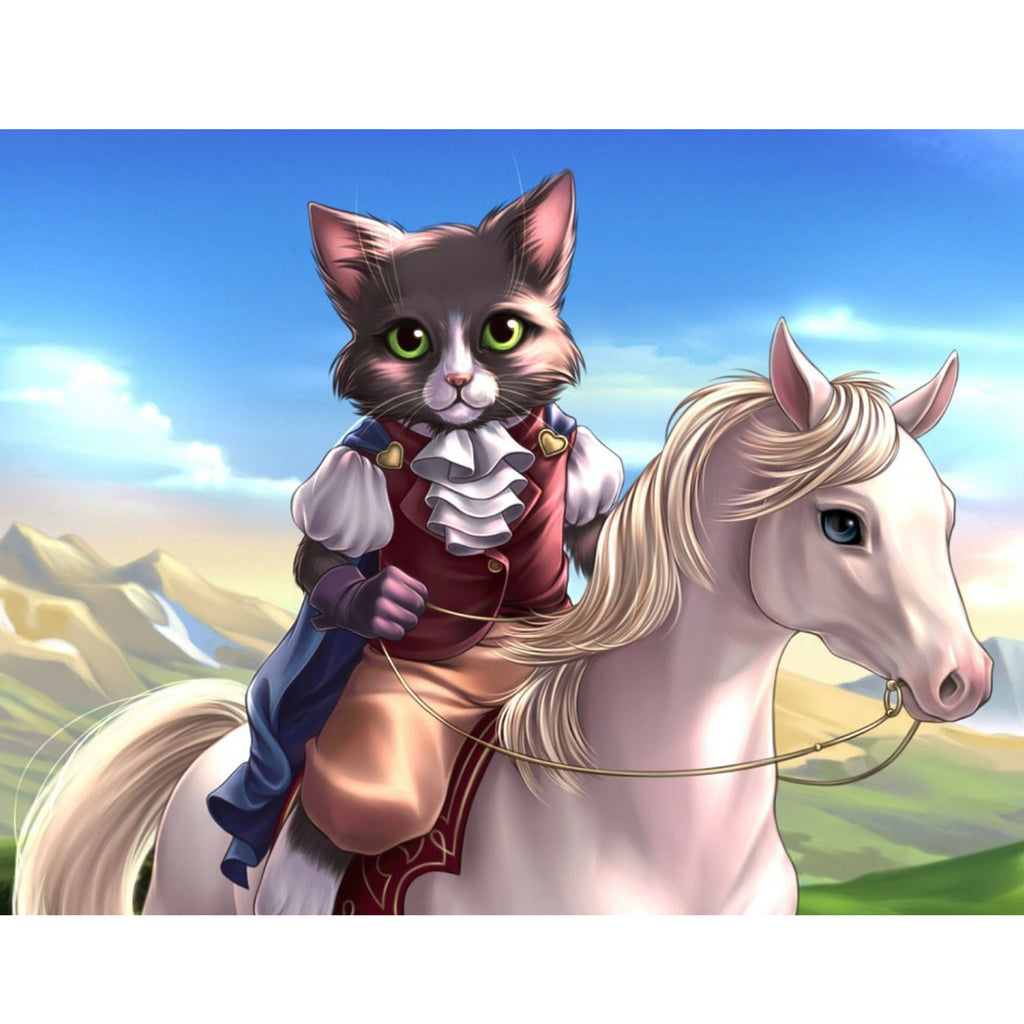 Cat rider and horse 5D Diamond Painting - 5diamondpainting.com – Five ...