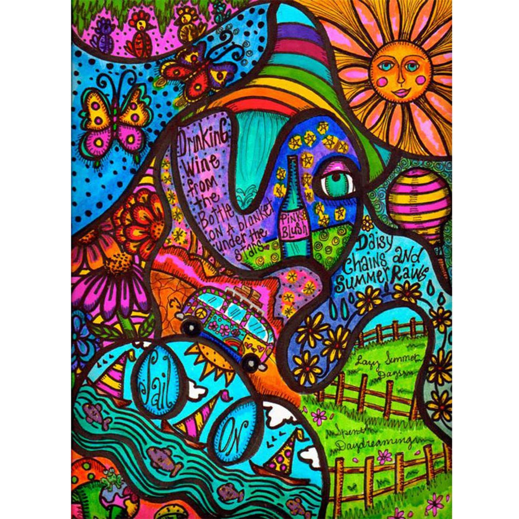 The Sun Abstracts the Flower Letters 5D Diamond Painting ...